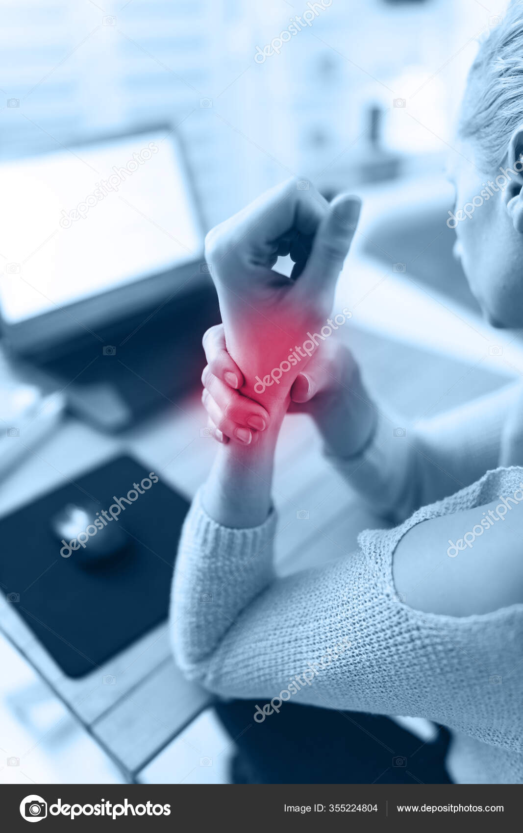 Repetitive Strain Injury Rsi Continuous Working Computer ⬇ Stock Photo ...