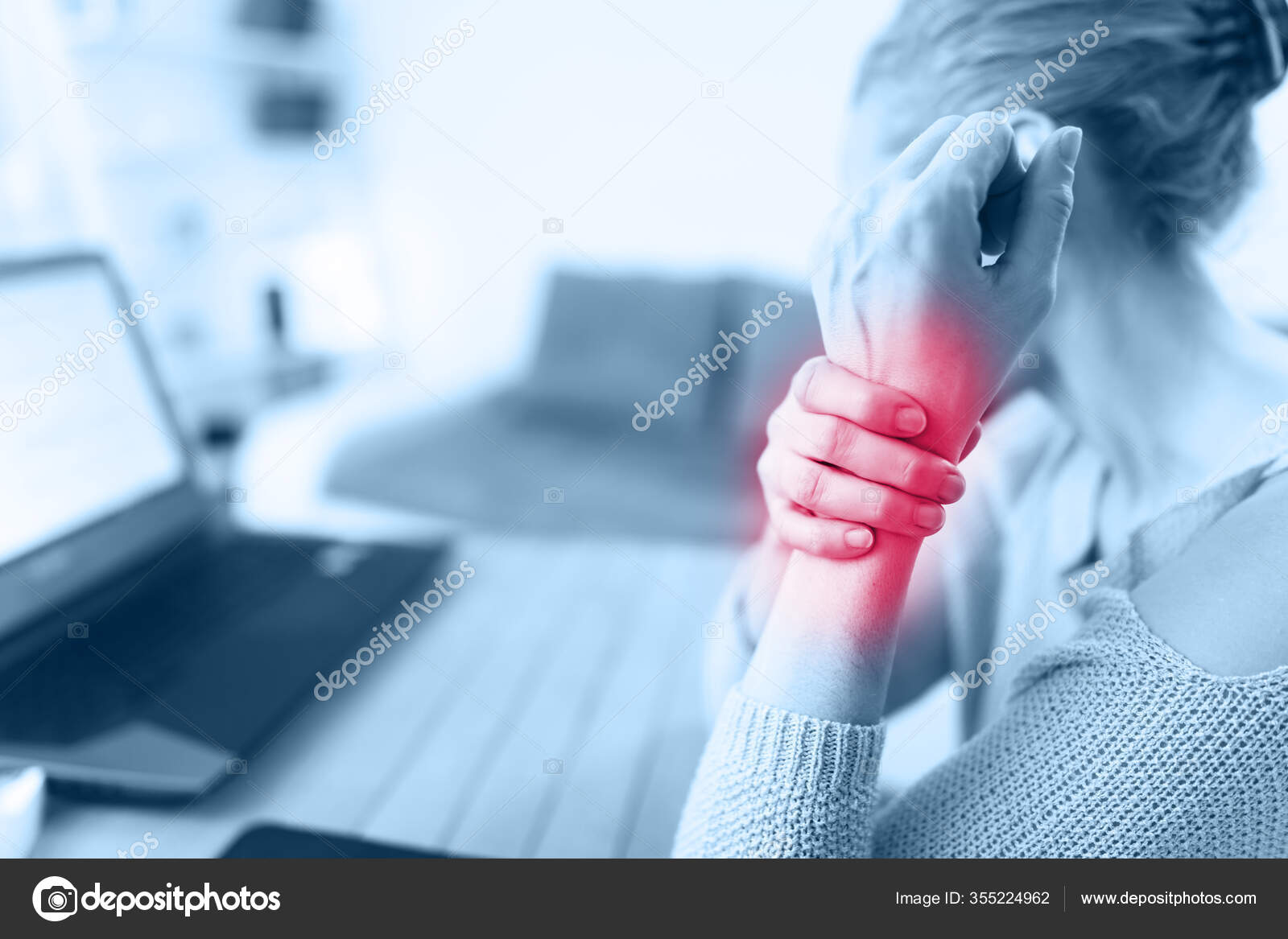Repetitive Strain Injury Rsi Continuous Working Computer — Stock Photo ...