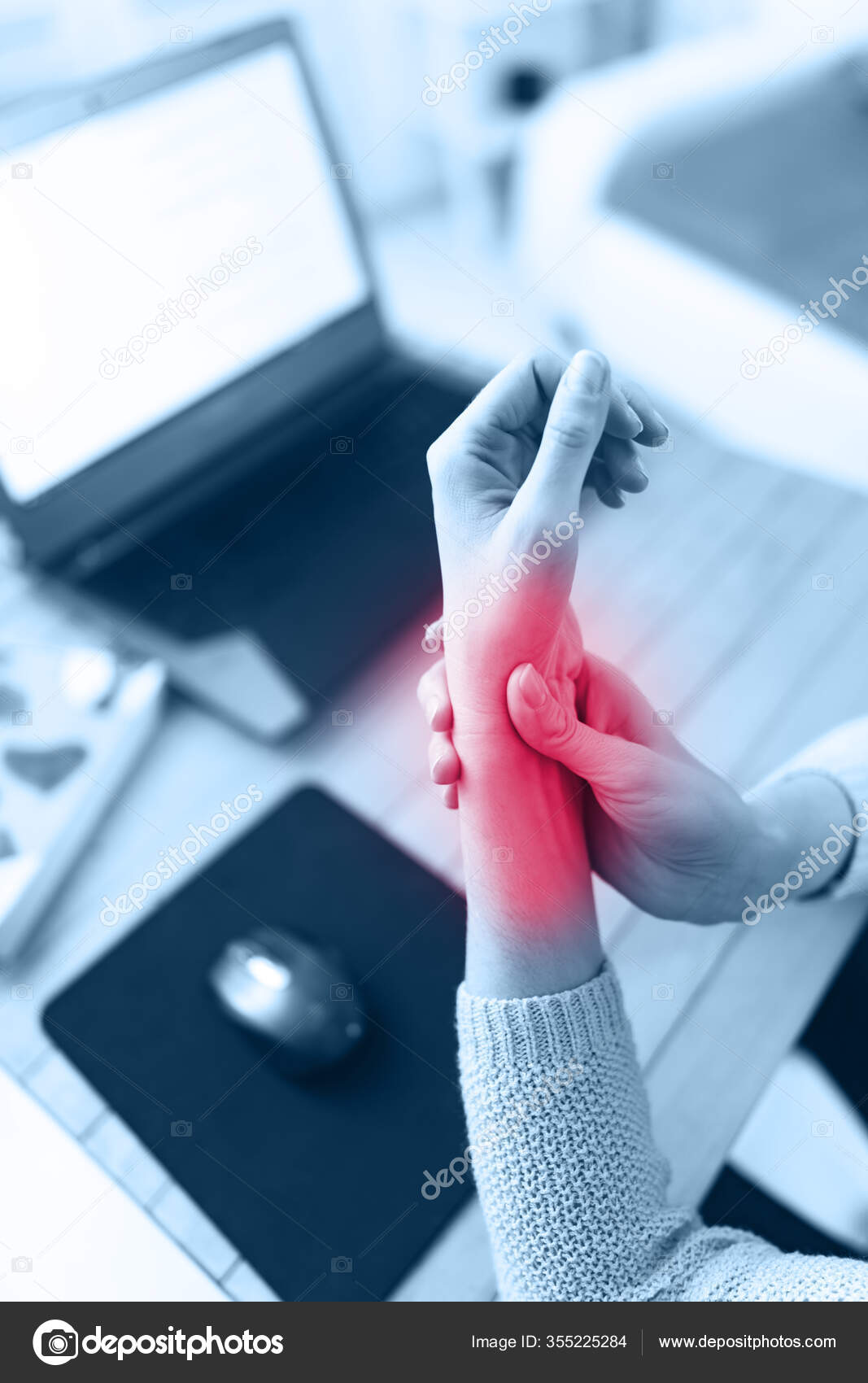 Repetitive Strain Injury Rsi Continuous Working Computer Stock Photo by ...