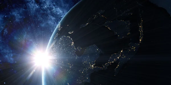 Orbital view on Earth from space Stock Photo by ©savitskiy.lev 126065654