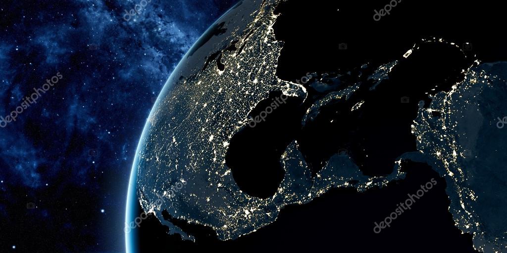 Orbital view on Earth from space — Stock Photo © savitskiy.lev #126060322