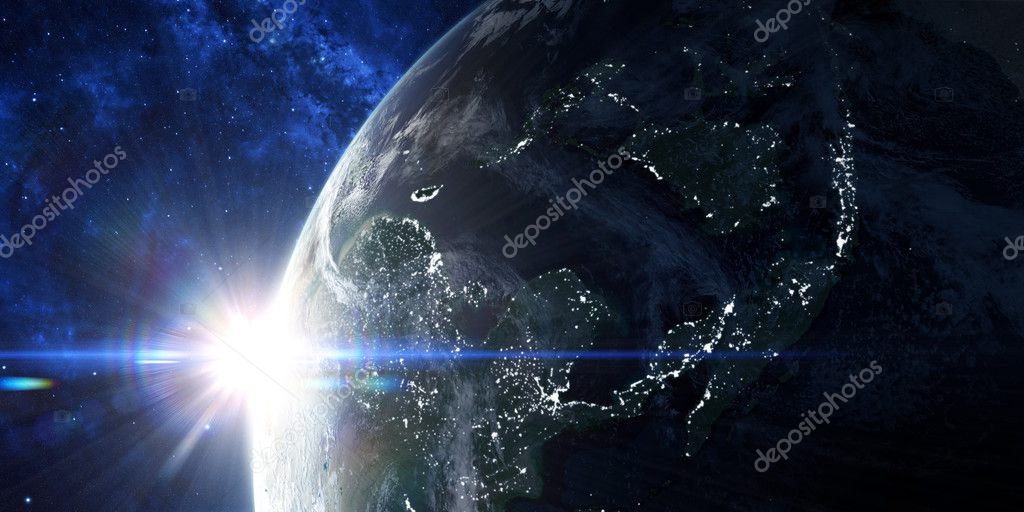 Orbital view on Earth from space Stock Photo by ©savitskiy.lev 126065654