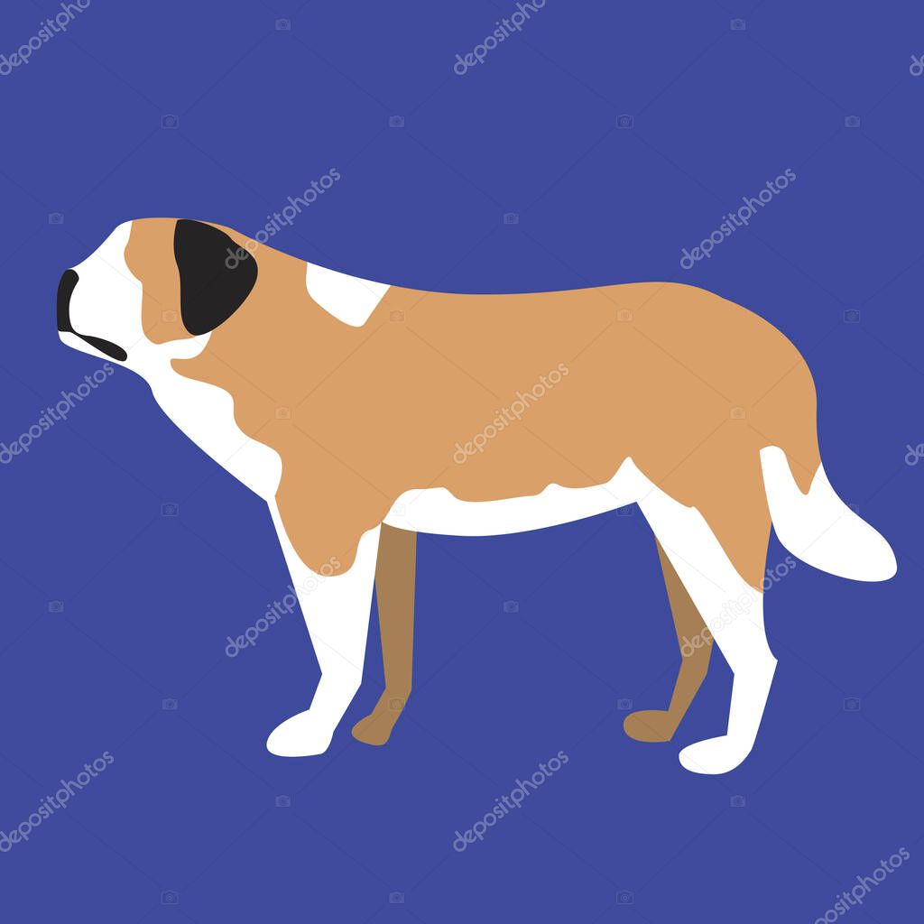 Serbernar aislado sobre fondo azul para imprimir. Lindo personaje de ...