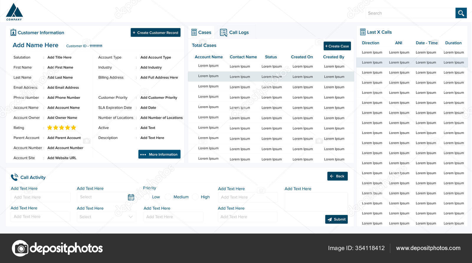Dashboard Design Contact Center Agents Vector Agent Dashboard ...