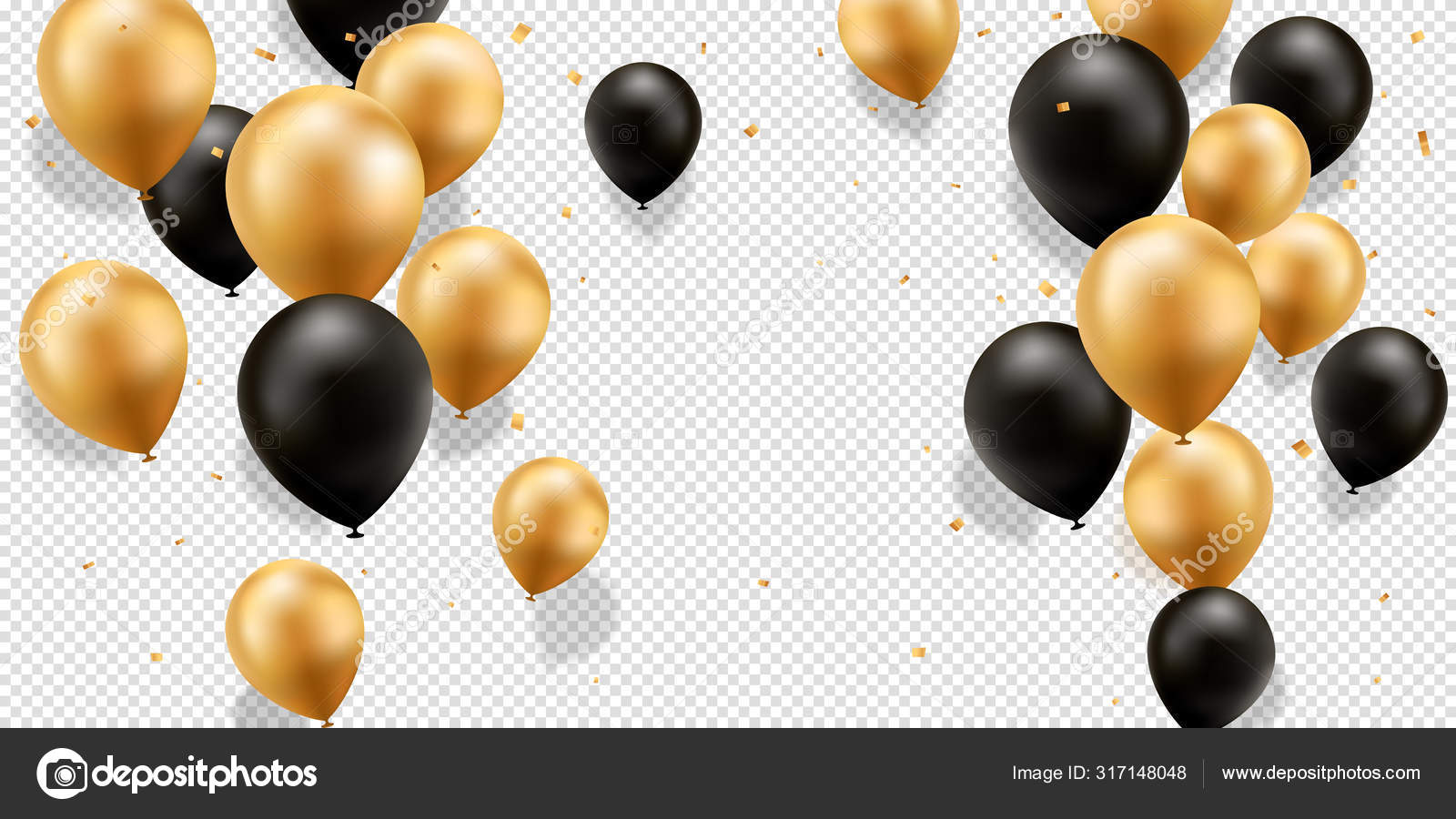 Gold Confetti On Black