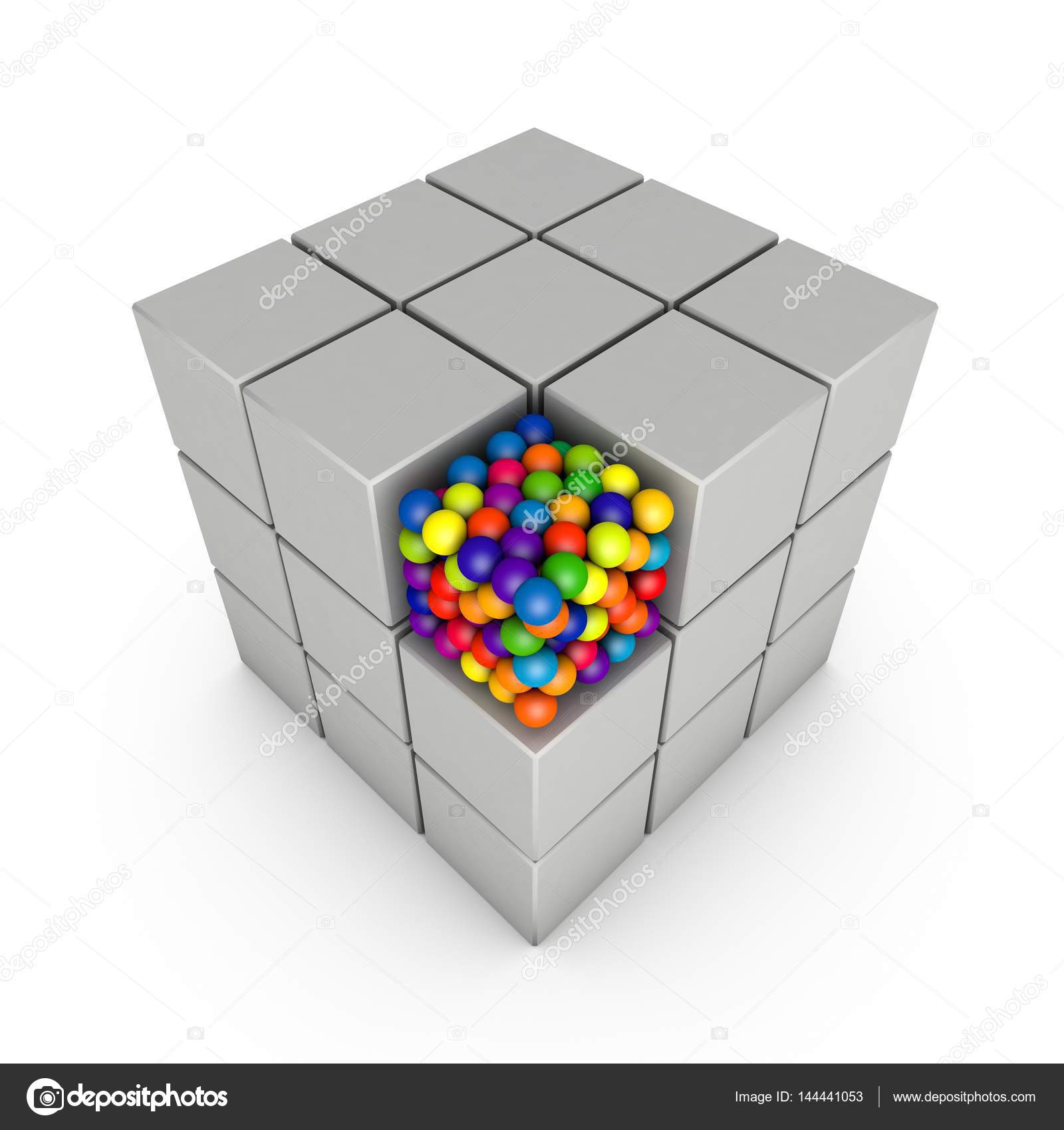 3D cubes composition on white background Stock Photo by ©sanchopancho00 ...