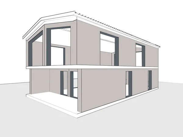 Rendering Modular House Sketch Stock Photo by ©sanchopancho00 323503740