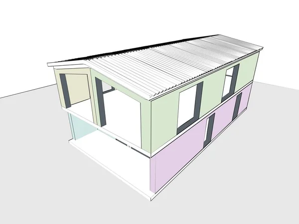 Rendering Modular House Sketch Stock Photo by ©sanchopancho00 323616326