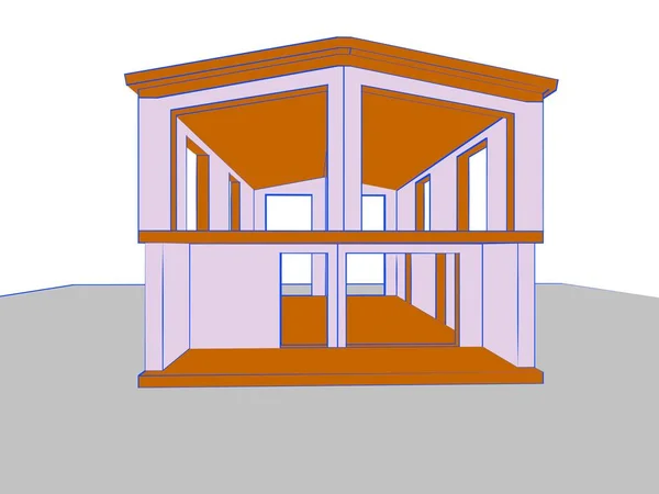 Rendering Modular House Sketch Stock Photo by ©sanchopancho00 323503740