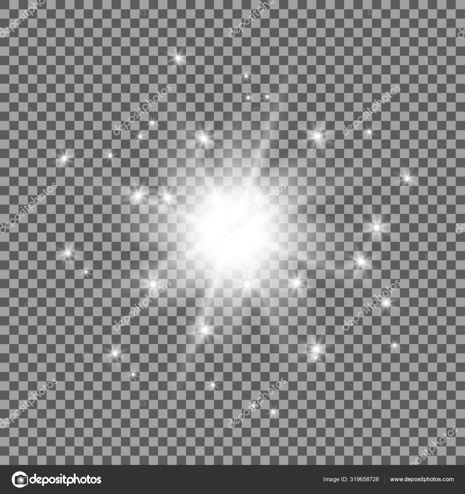 Transparent white glow flash light or shine effect. Stock vector ...