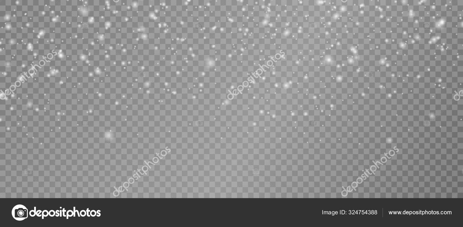 Vector snow overlay. Realistic snowfall background isolated on ...