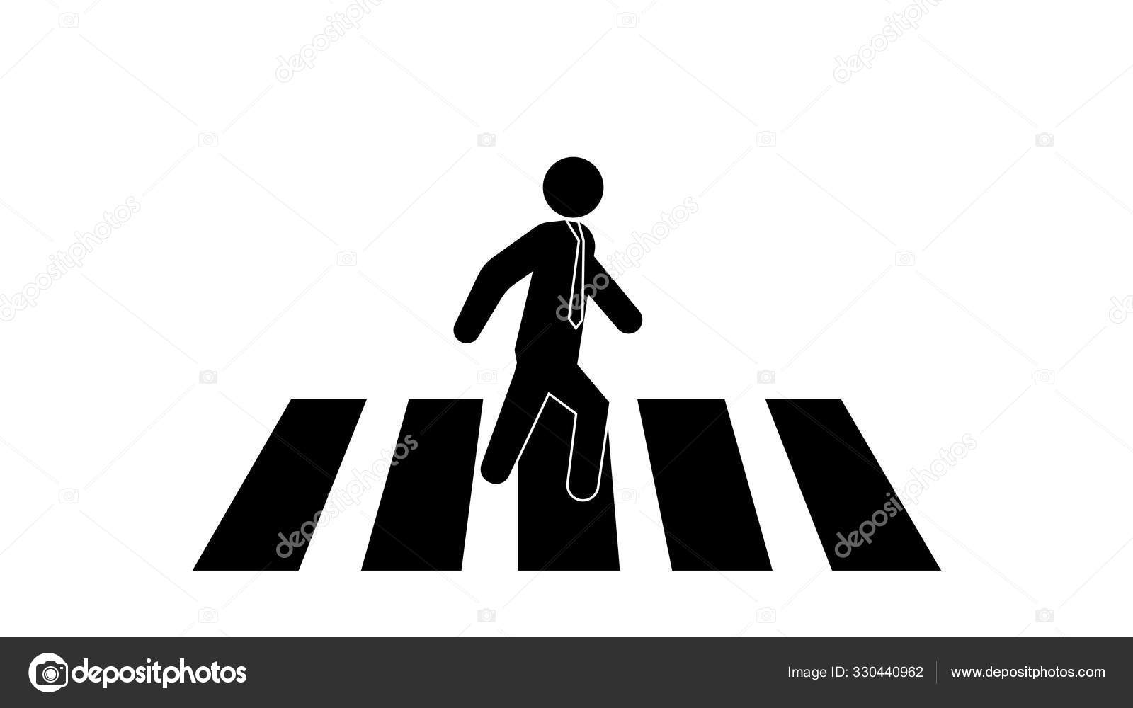 Pedestrian Walking Zebra Crossing — Stock Photo © meredesign #330440962