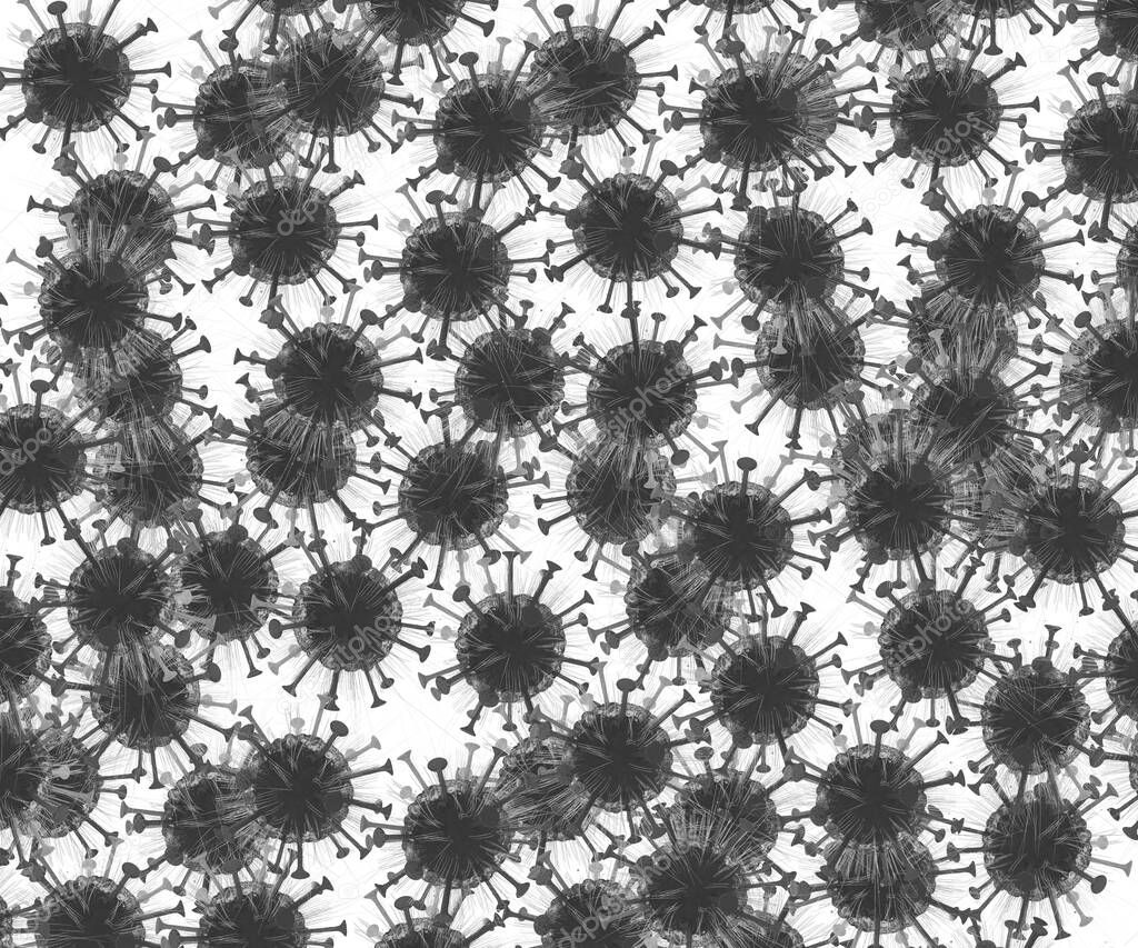 Textura con agente infeccioso en la célula - Virus. Representación en ...