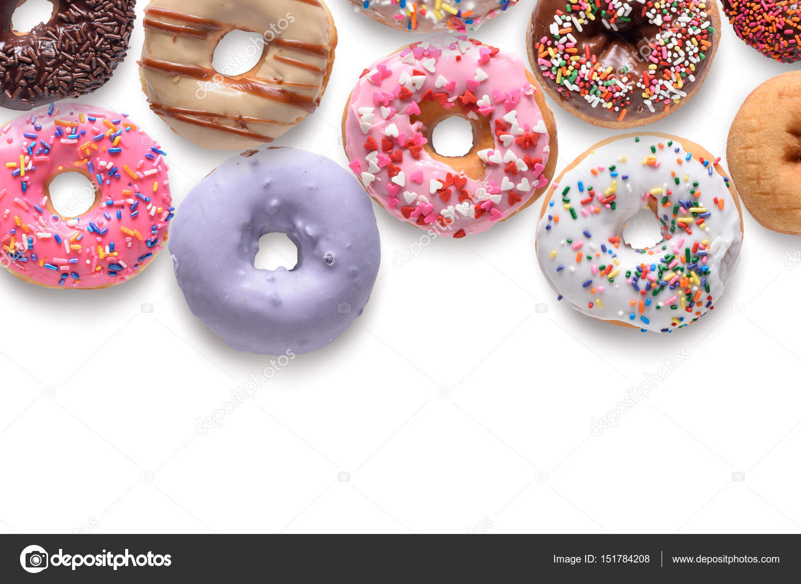 Assorted donuts isolated on white background — Stock Photo © chones ...