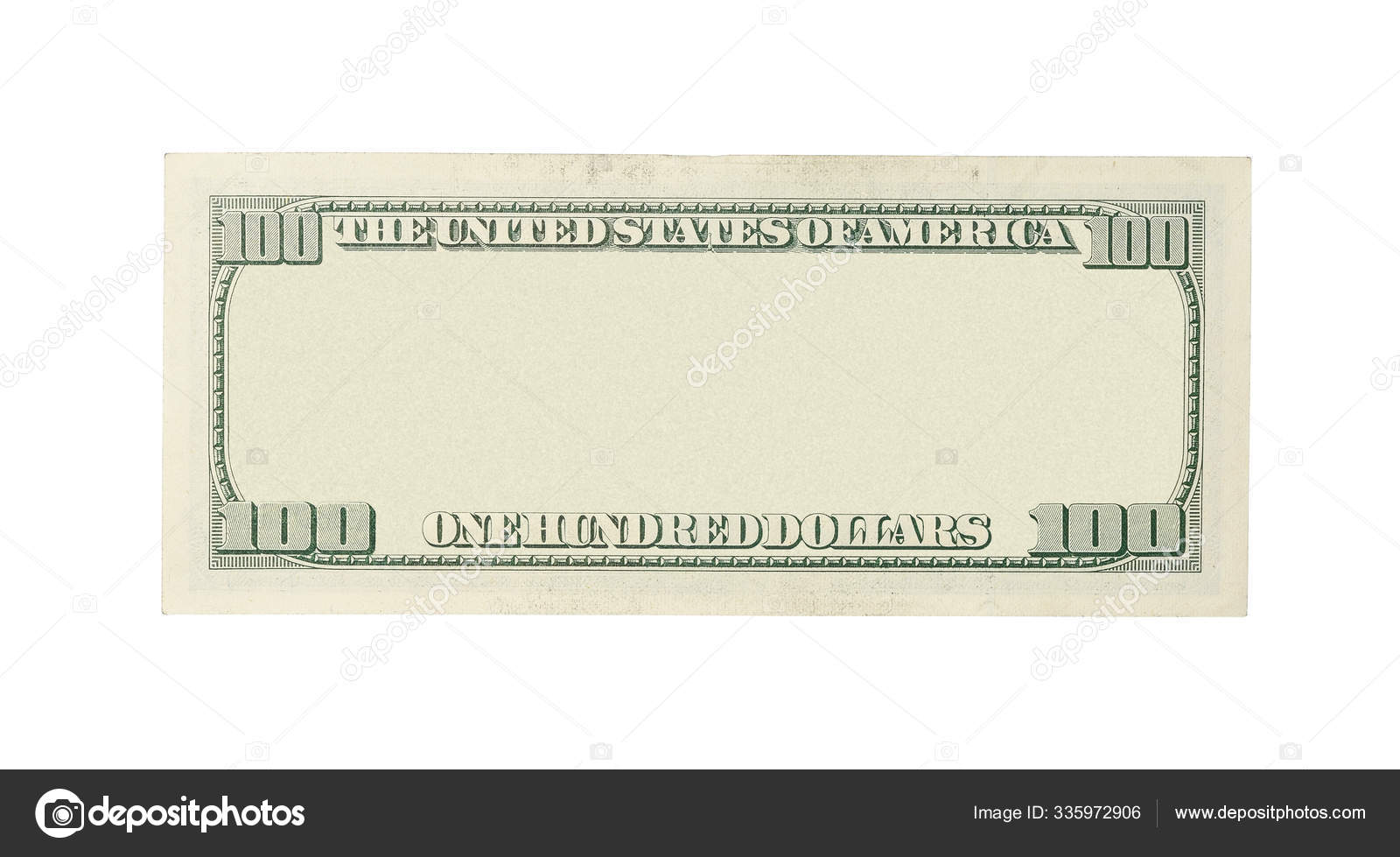 Blank 100 dollar banknote isolated on white background Stock Photo by ...