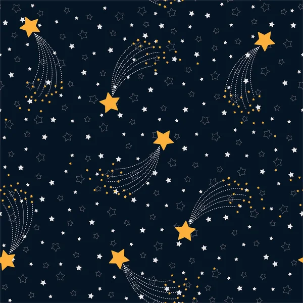 Colorful Vector Seamless Pattern Space Stars Starry Night Sky Modern ...
