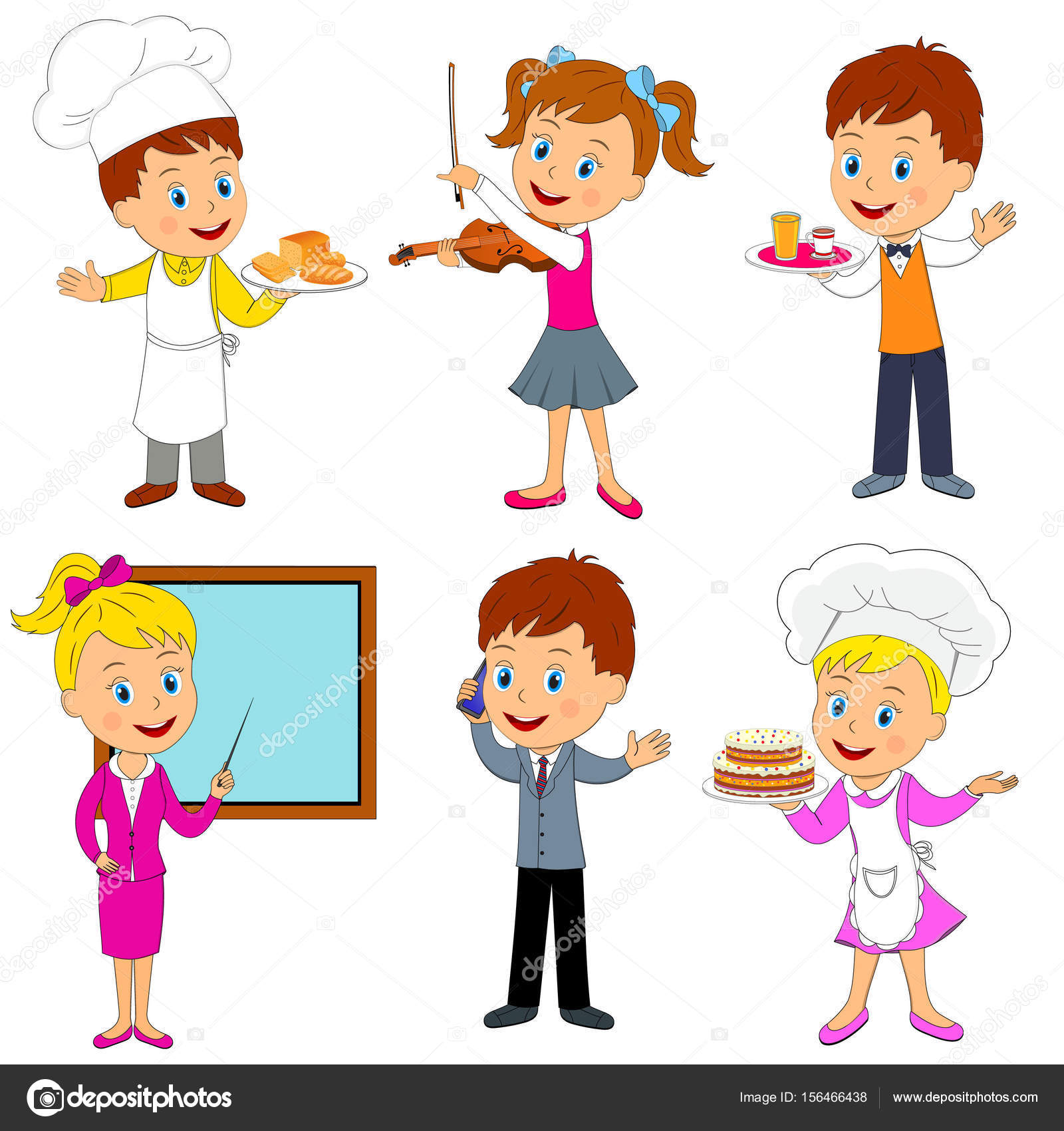 Professions collection for kids,illustration,vector — Stock Vector ... Professions collection for kids,illustration,vector — Stock Vector ...