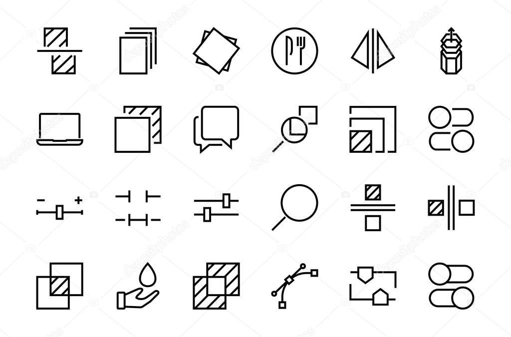 Un simple conjunto de iconos de l nea vectorial relacionados con la edici n de im genes ...