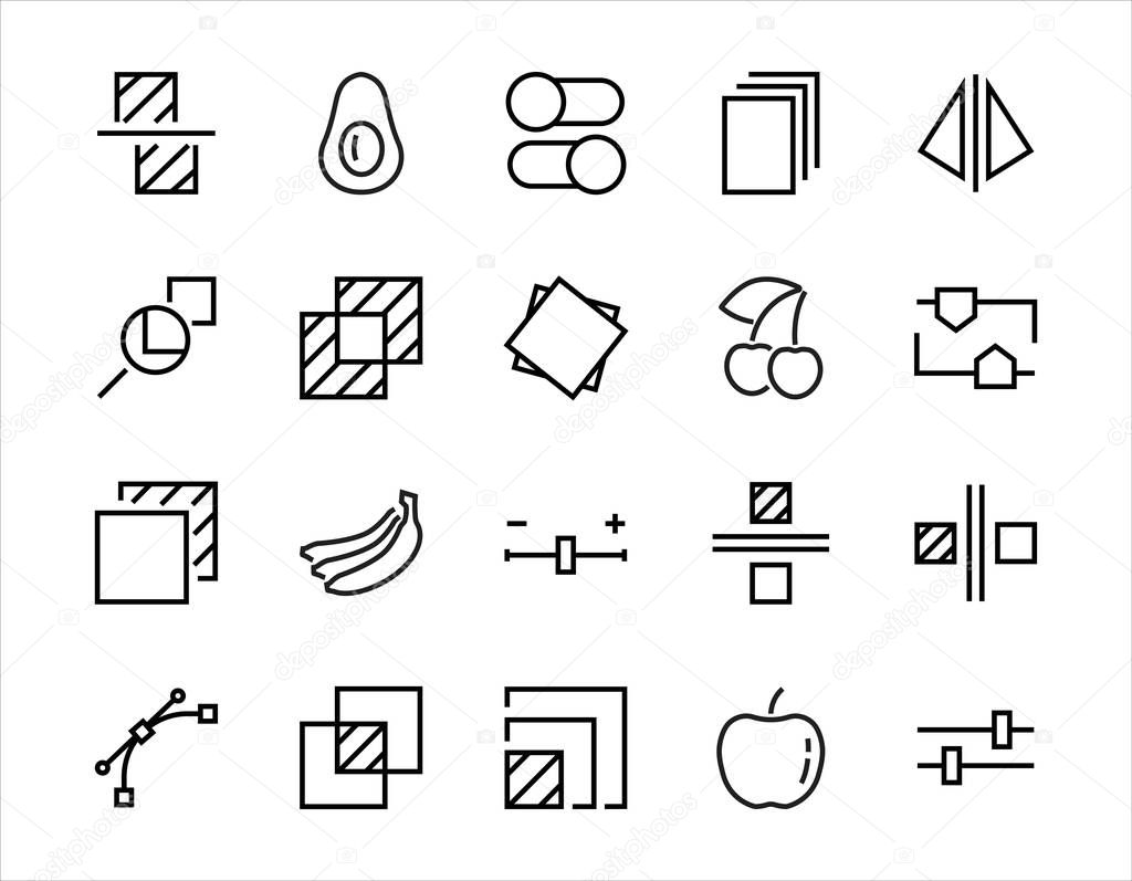 Un simple conjunto de iconos de l nea vectorial relacionados con la edici n de im genes ...