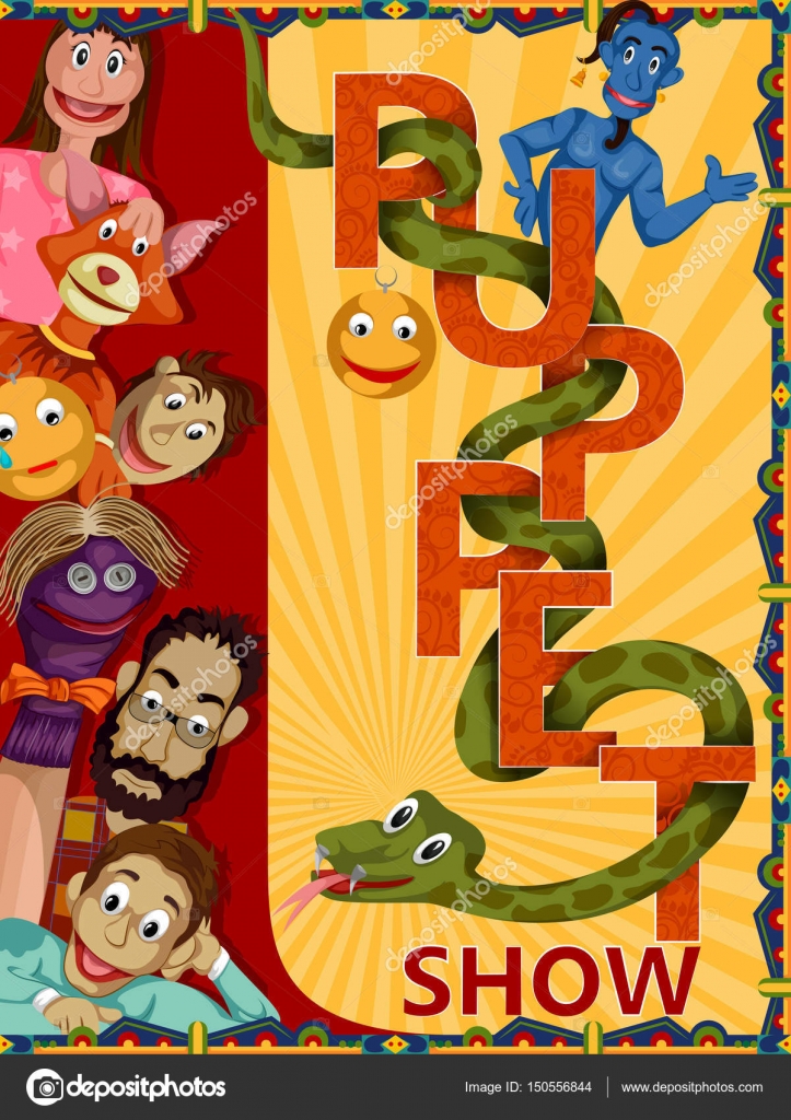 Vintage retro Puppet Show banner poster design Stock Vector Image by ...