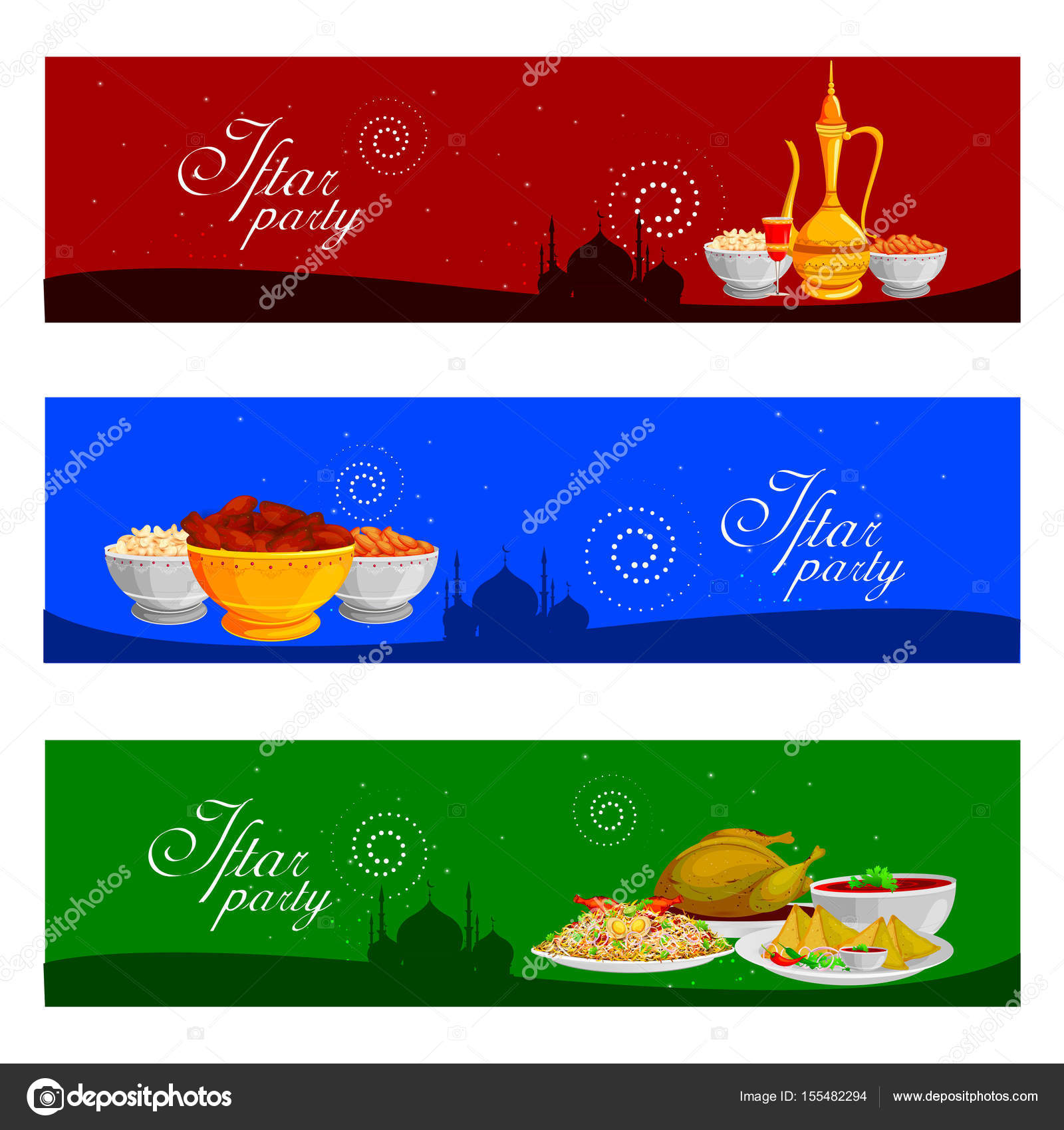 Iftar Party background for Happy Eid Stock Illustration by ...