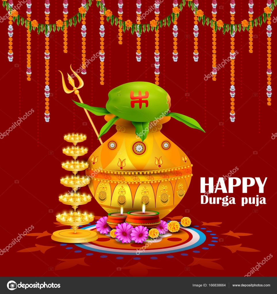 Feliz Durga Puja Índia festival feriado fundo Vetor de ©snapgalleria ...