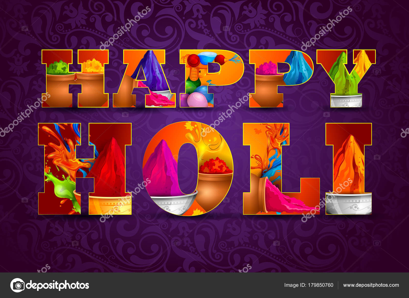 Colorful Happy Hoil background for festival of colors in India ⬇ Vector ...