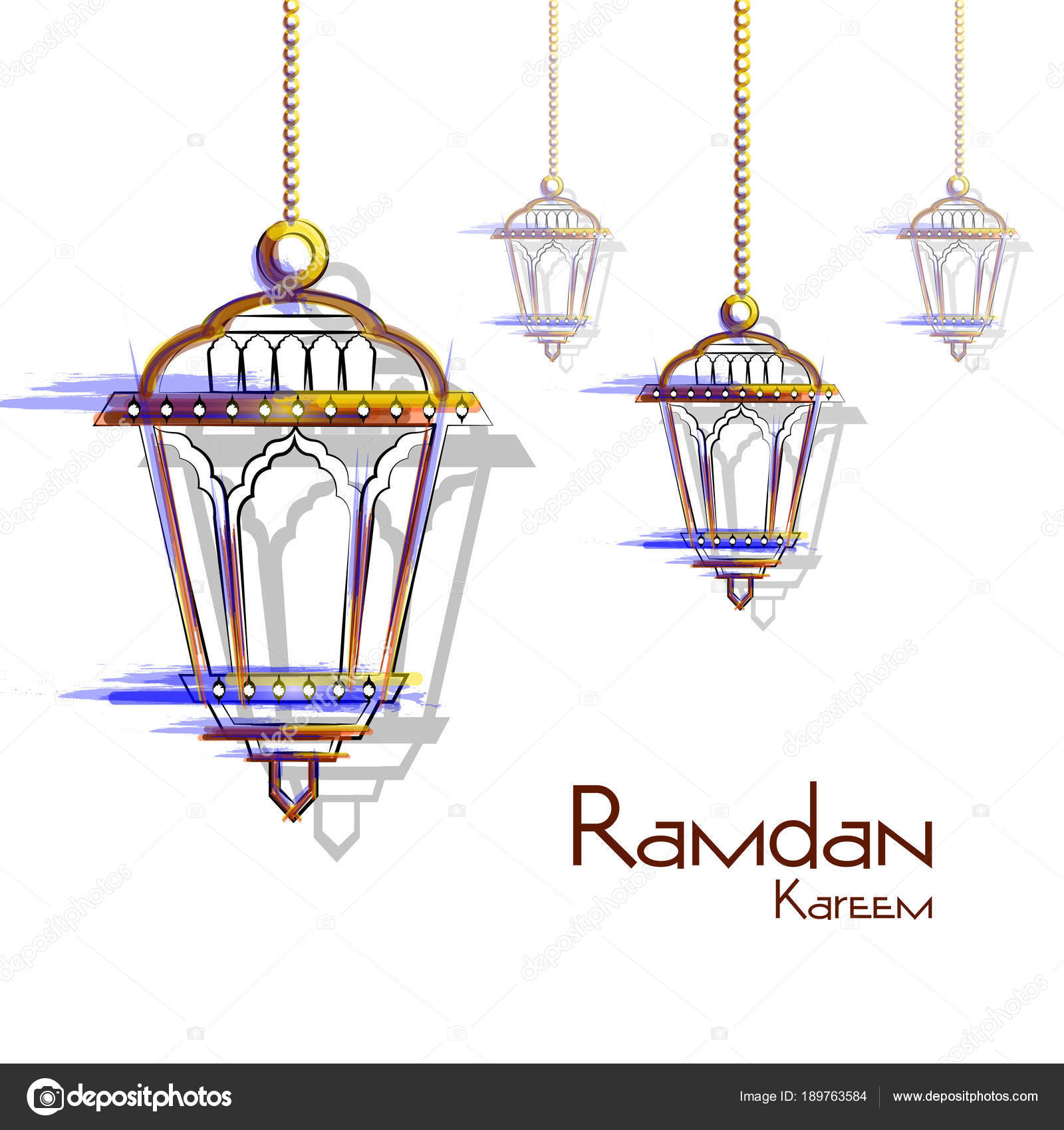 Islamic celebration background with text Ramadan Kareem Stock Vector by ...