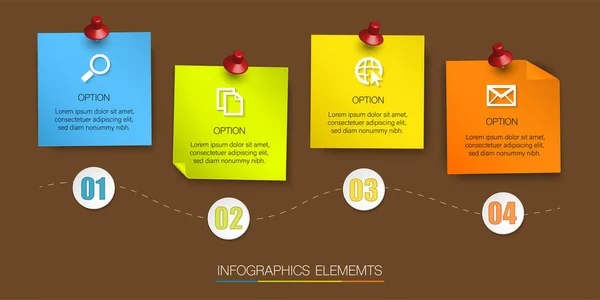 Vertical Colourful Sticky Note Infographic Vector Illustration Options ...