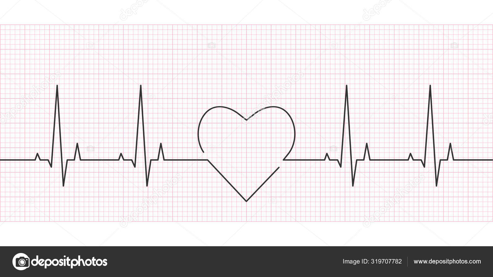 Ligne Battement Coeur Rythme Cardiaque Cardiogramme Concept Ekg ...