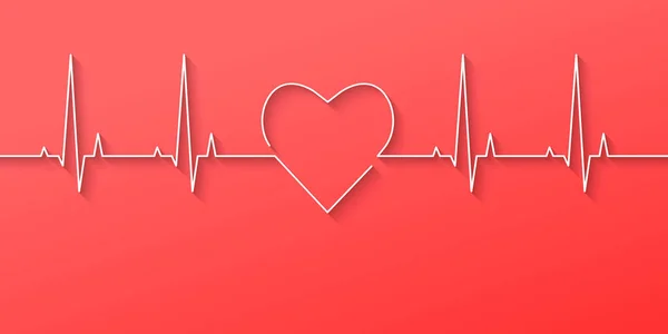 Red Heartbeat Heart Rate Line Concept Isolated White Background Vector ...