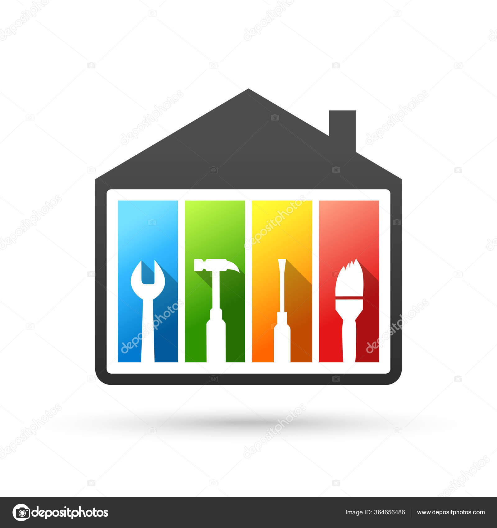 House Work Tools Concept Vector Illustration Flat Design Isolated White ...