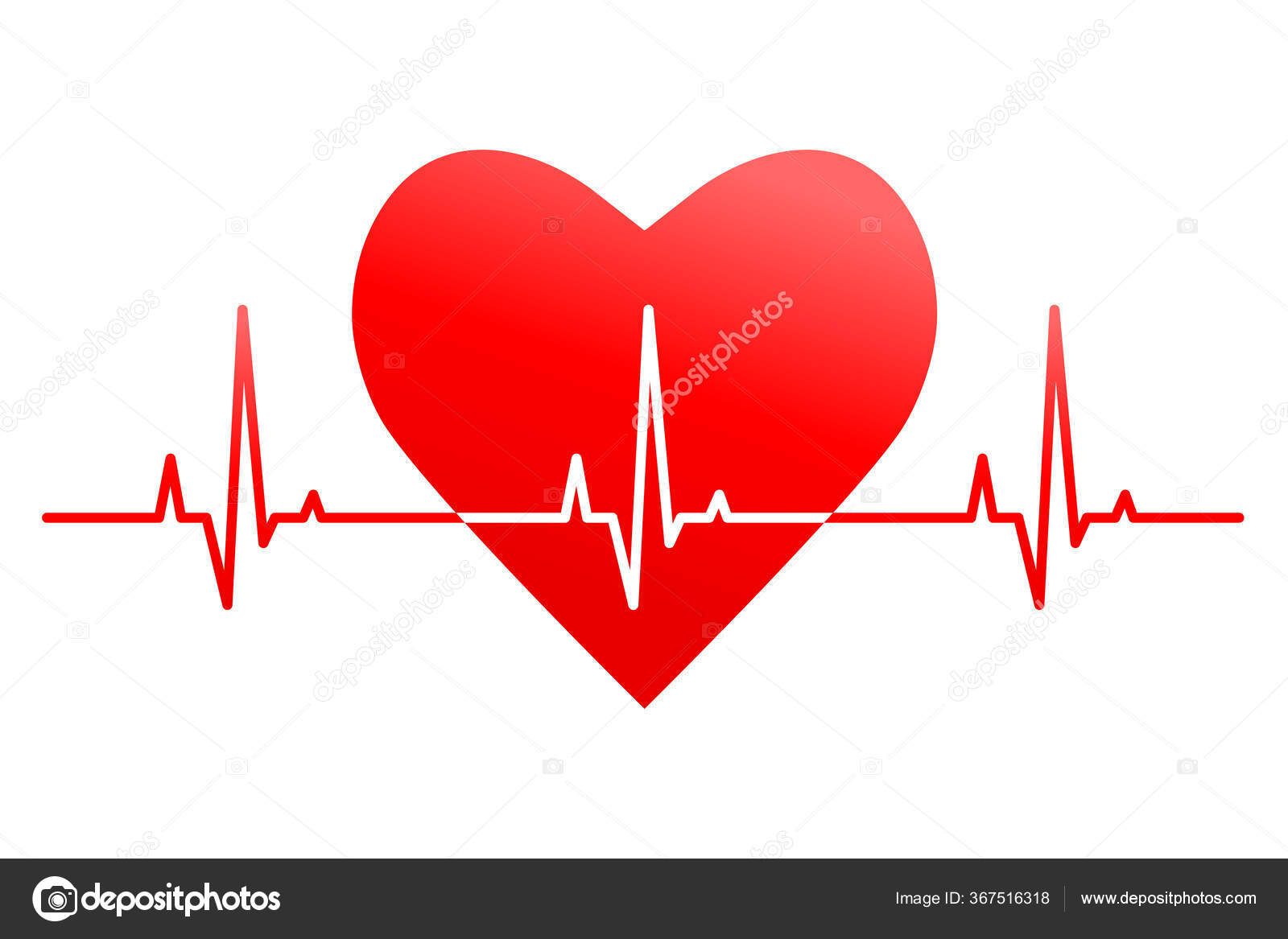 Heartbeat Heart Rate Line Pulse Concept Life Signal Rhythm Red Stock ...