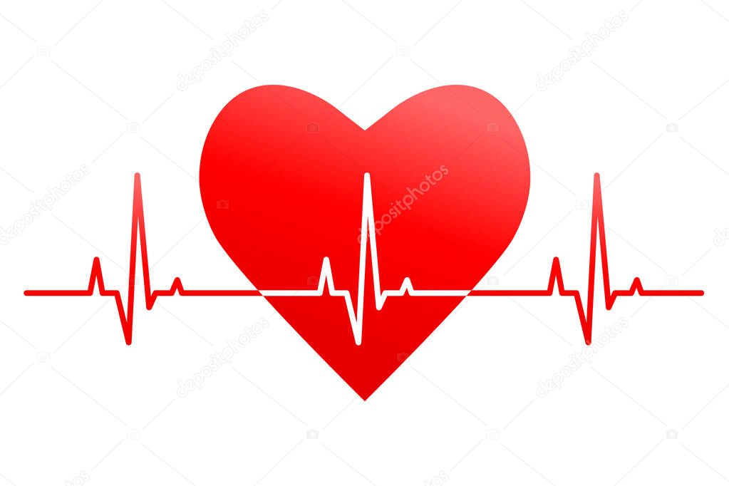 Latido cardíaco, línea de frecuencia cardíaca y concepto de pulso ...