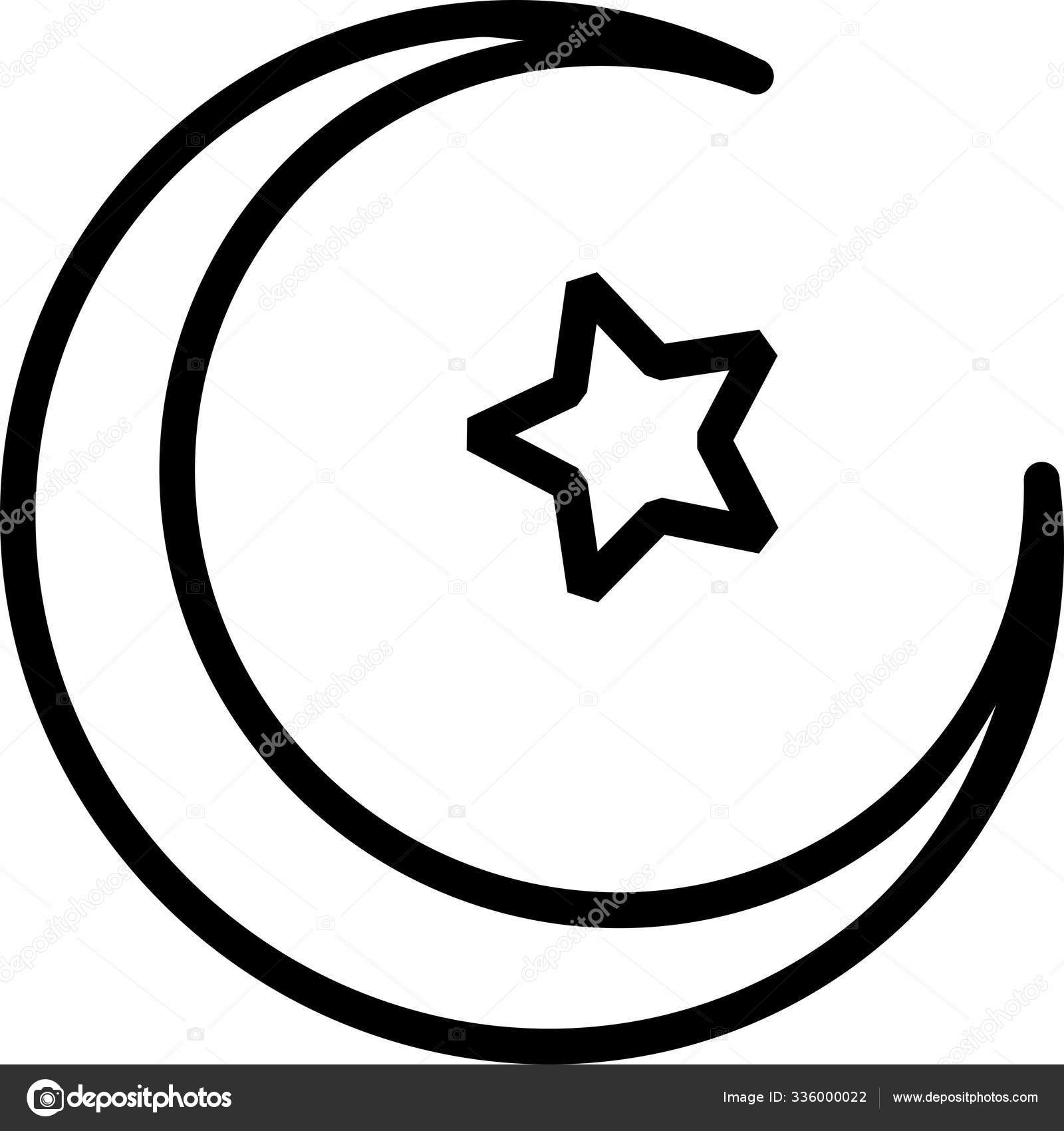 Bulan Sabit Islam Dan Bintang Untuk Kubah Masjid Ikon Vektor Vektor ...