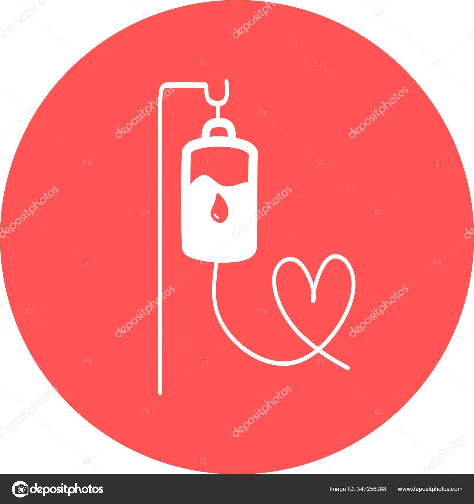 Infusion Icon Intravenous Bag Blood Drip Medical Help Concept Vector ...