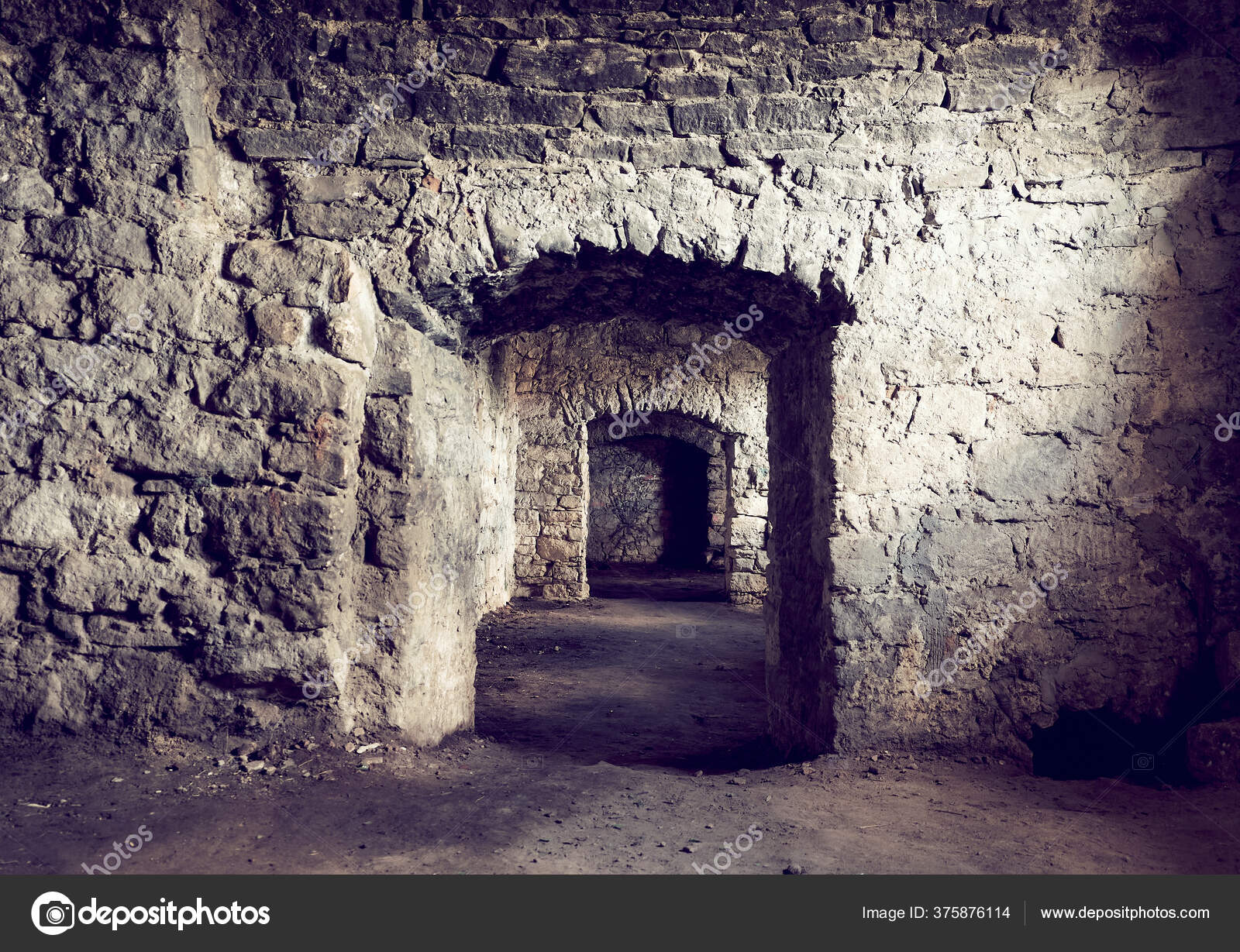 Basement Tunnel Old Castle Stone Walls Prison Long Corridor Several ... Basement Tunnel Old Castle Stone Walls Prison Long Corridor Several ...