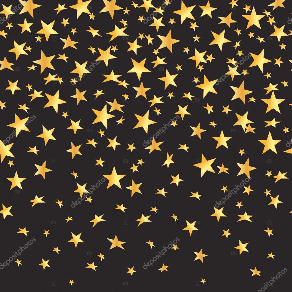 Gold stars with a gradient, seamless background. Vector Stock Vector ...