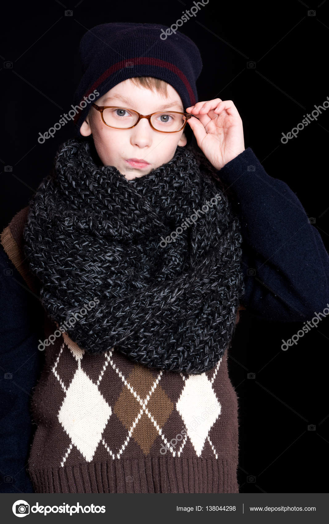 Small boy nerd in glasses — Stock Photo © stetsik #138044298