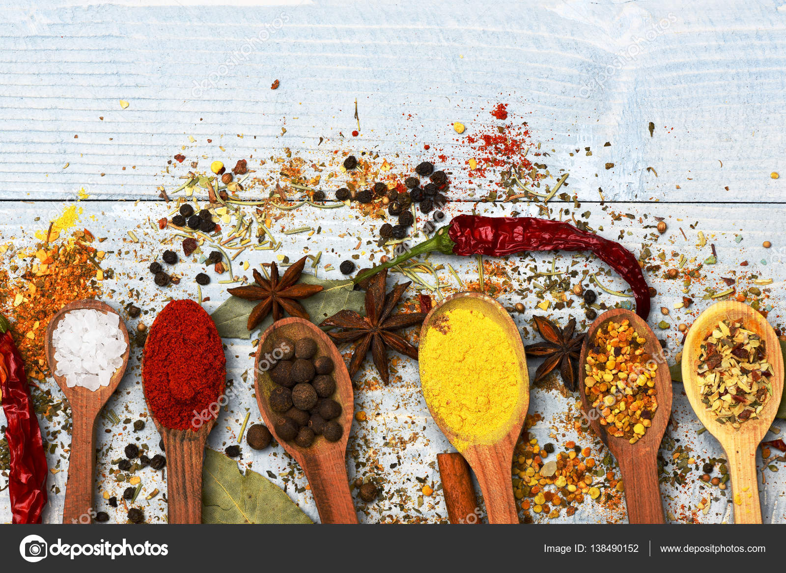 Set of various aromatic spices Stock Photo by ©stetsik 138490152