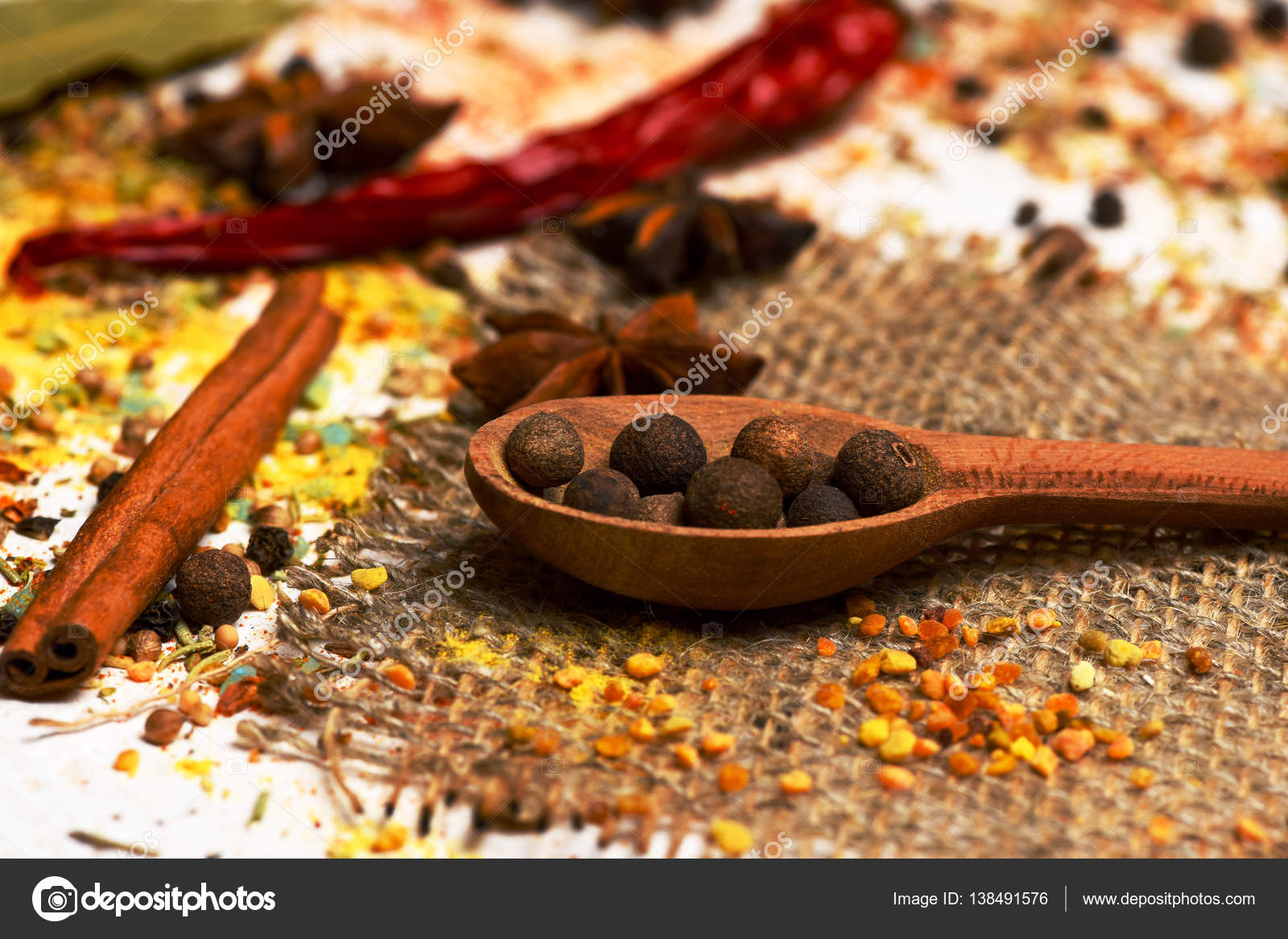 Set of various aromatic spices Stock Photo by ©stetsik 138491576