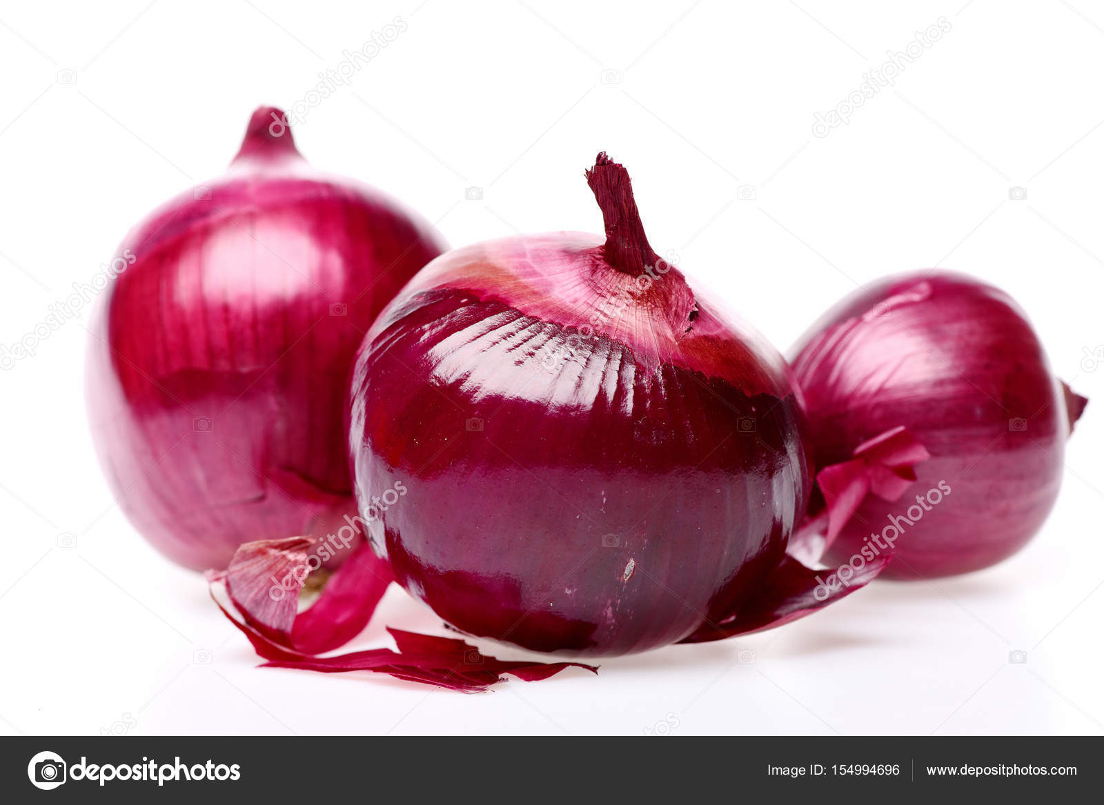 Red onion trio: several full purple vegetables with peel Stock Photo by ...