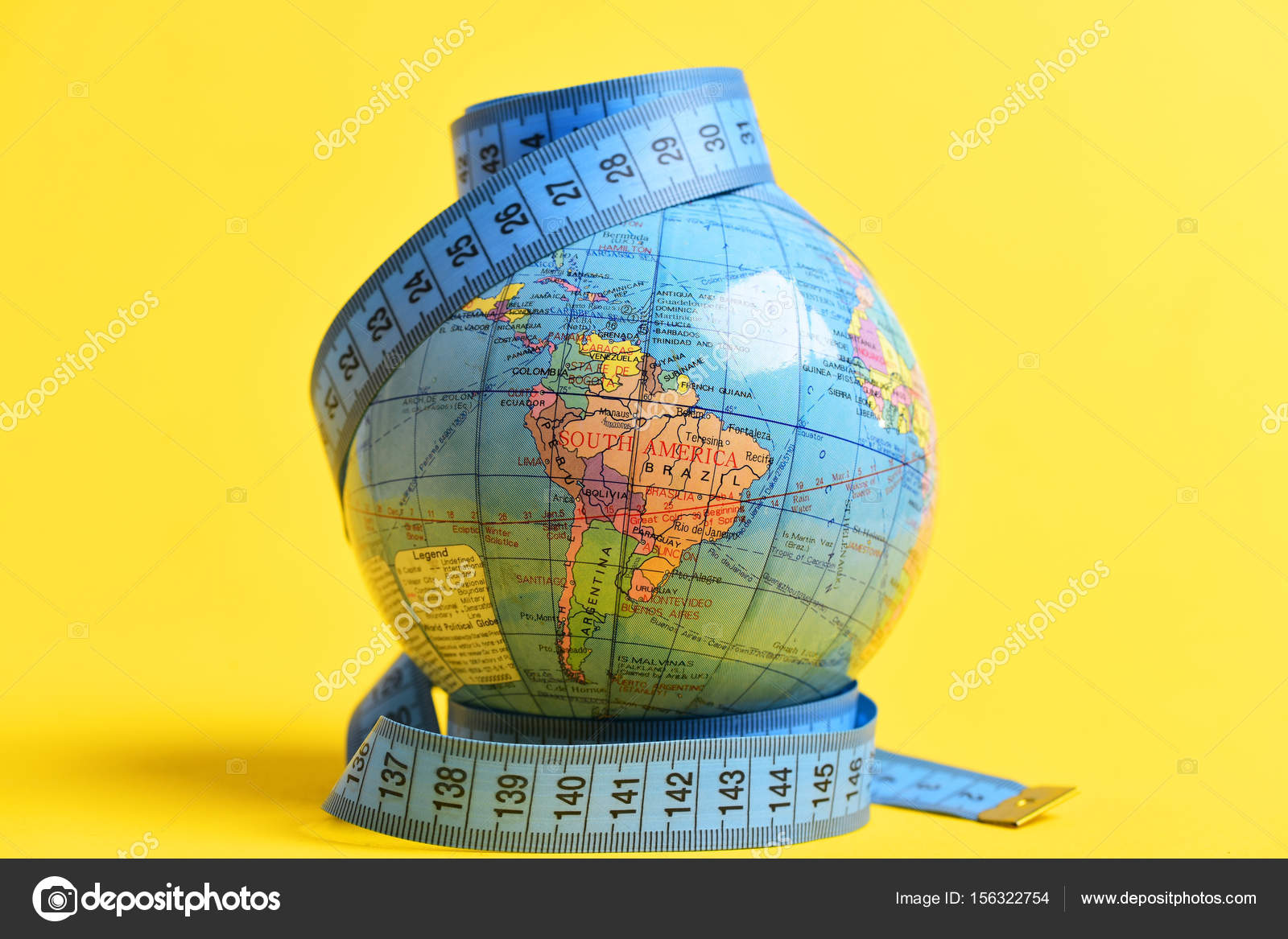 Measuring tape wraps around Earth globe — Stock Photo © stetsik #156322754
