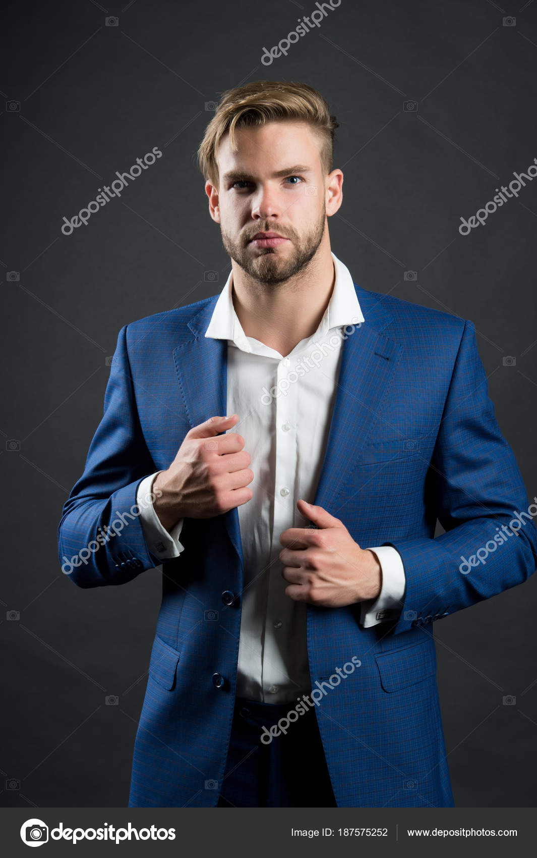 Man in formal suit jacket, shirt, fashion Stock Photo by ©stetsik 187575252
