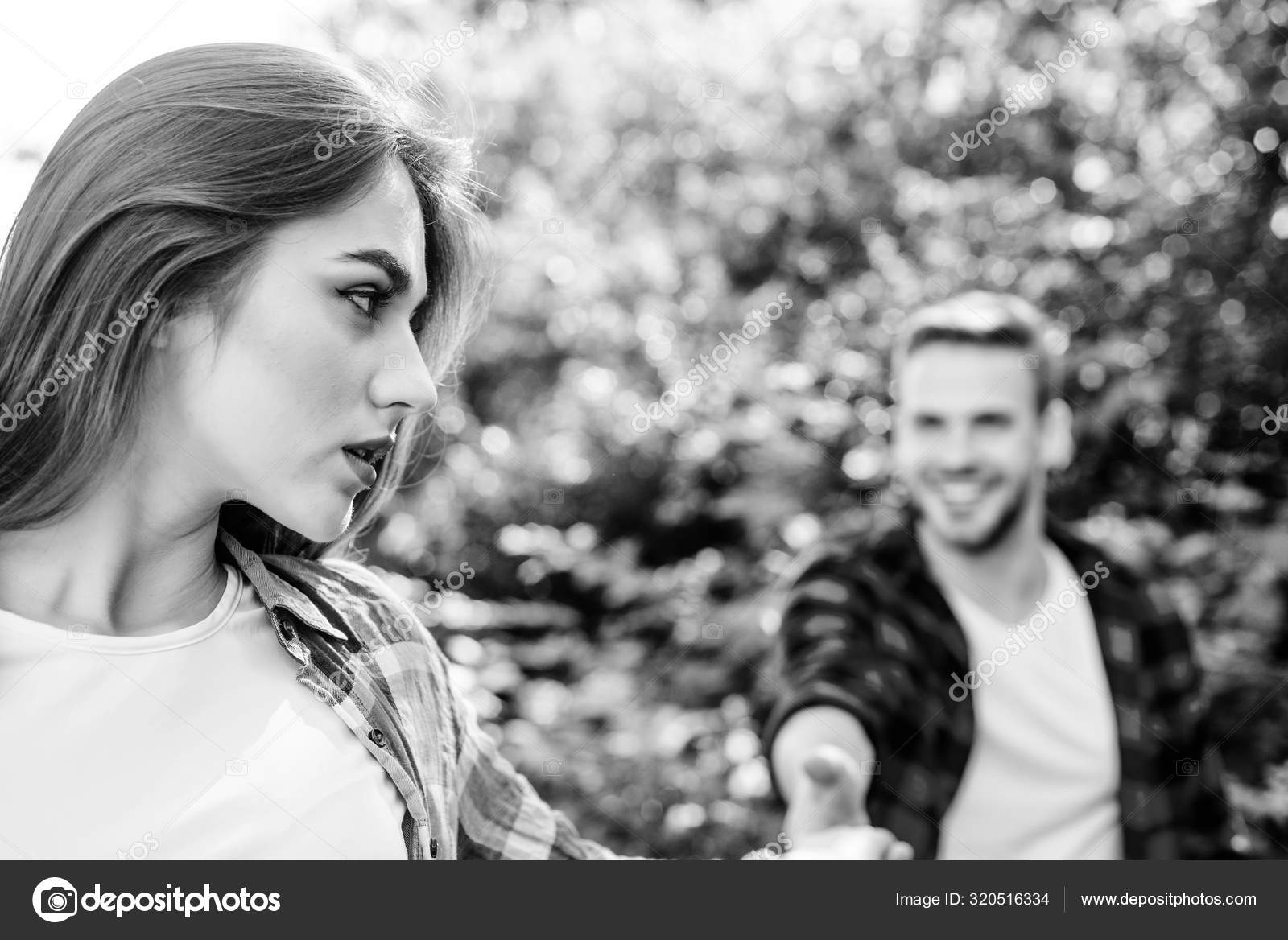 Starting relationship. Couple in love meeting. Put yourself forward in ...