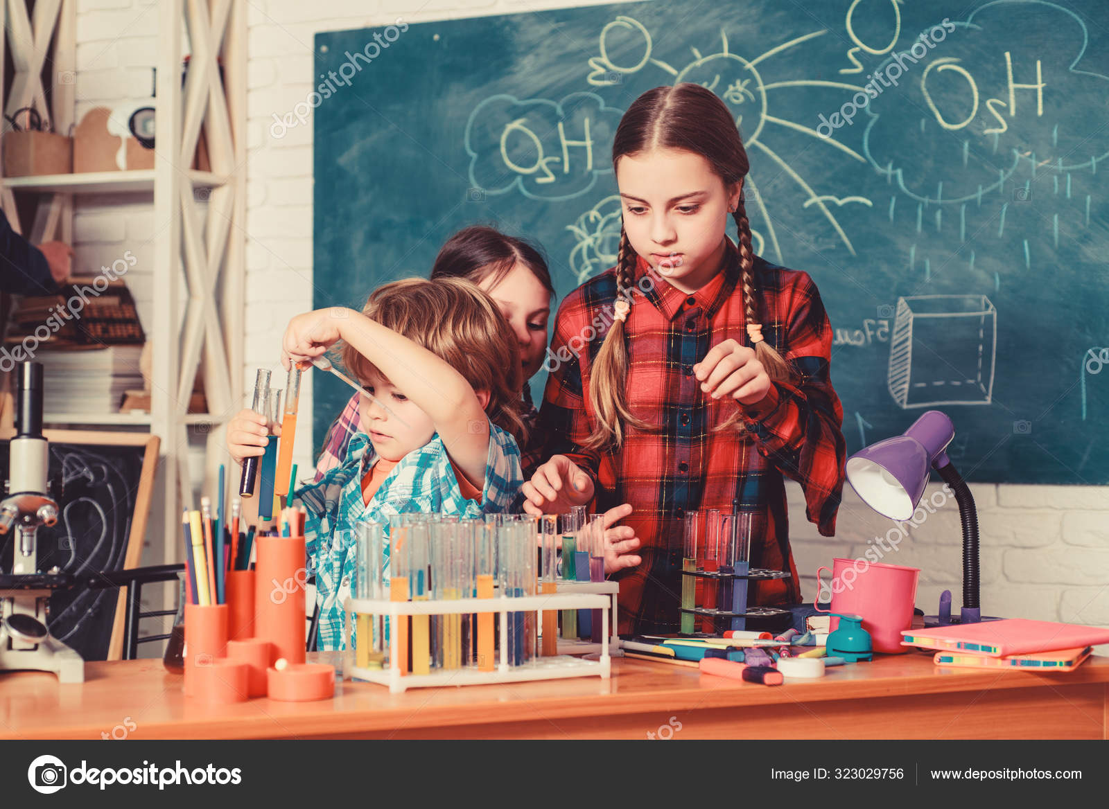 School chemistry laboratory. back to school. Educational concept ...