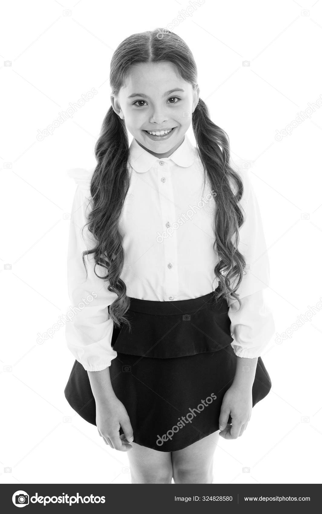 Back to school. Student little kid adores school. Pupil of first grade ...