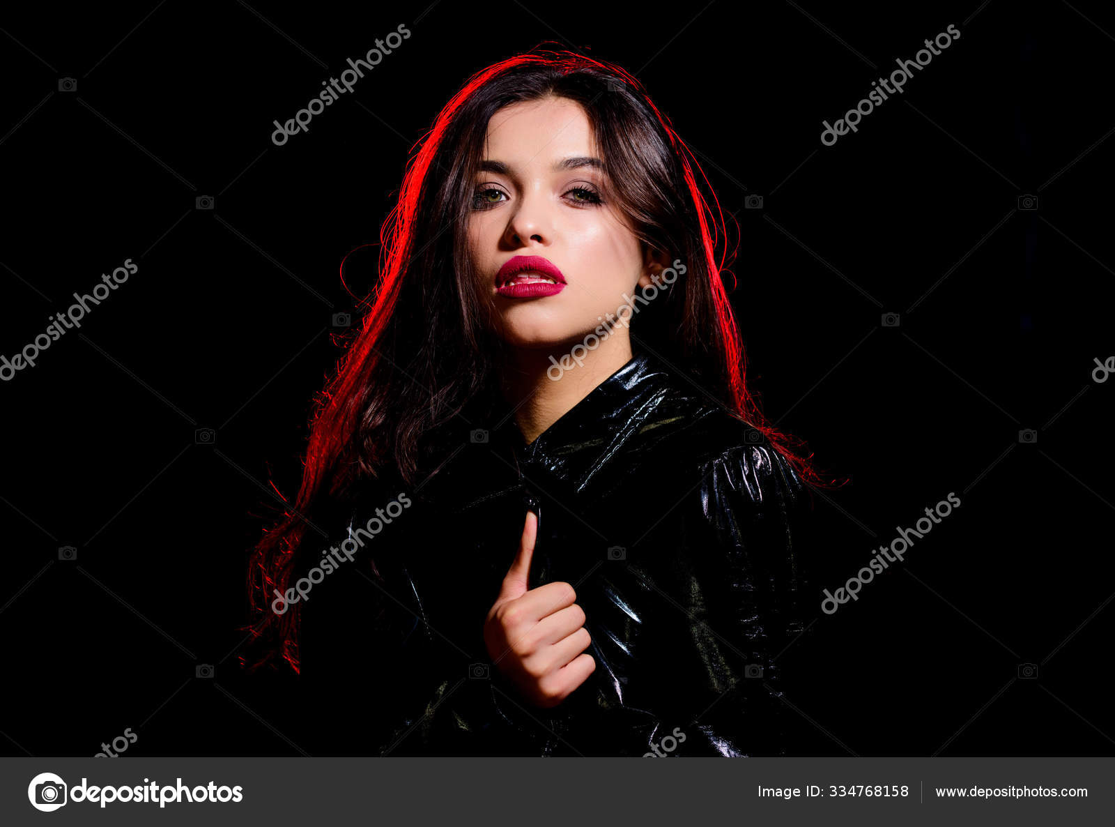 Vampire aesthetics. Red lips smoky eyes. Passionate lady. Desire ...