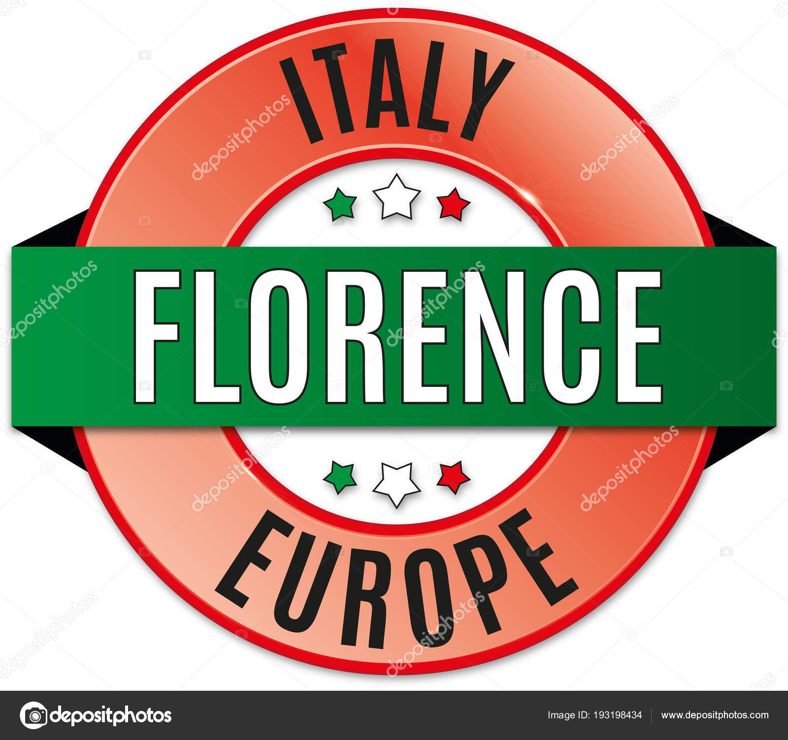 Round glossy florence badge Stock Vector by ©drnn 193198434