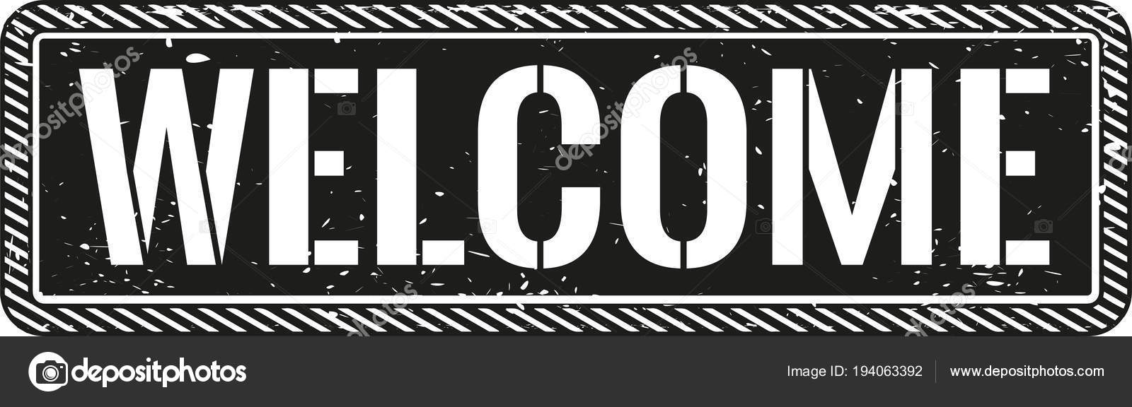 Black welcome stamp illustration with white background Stock Vector ...